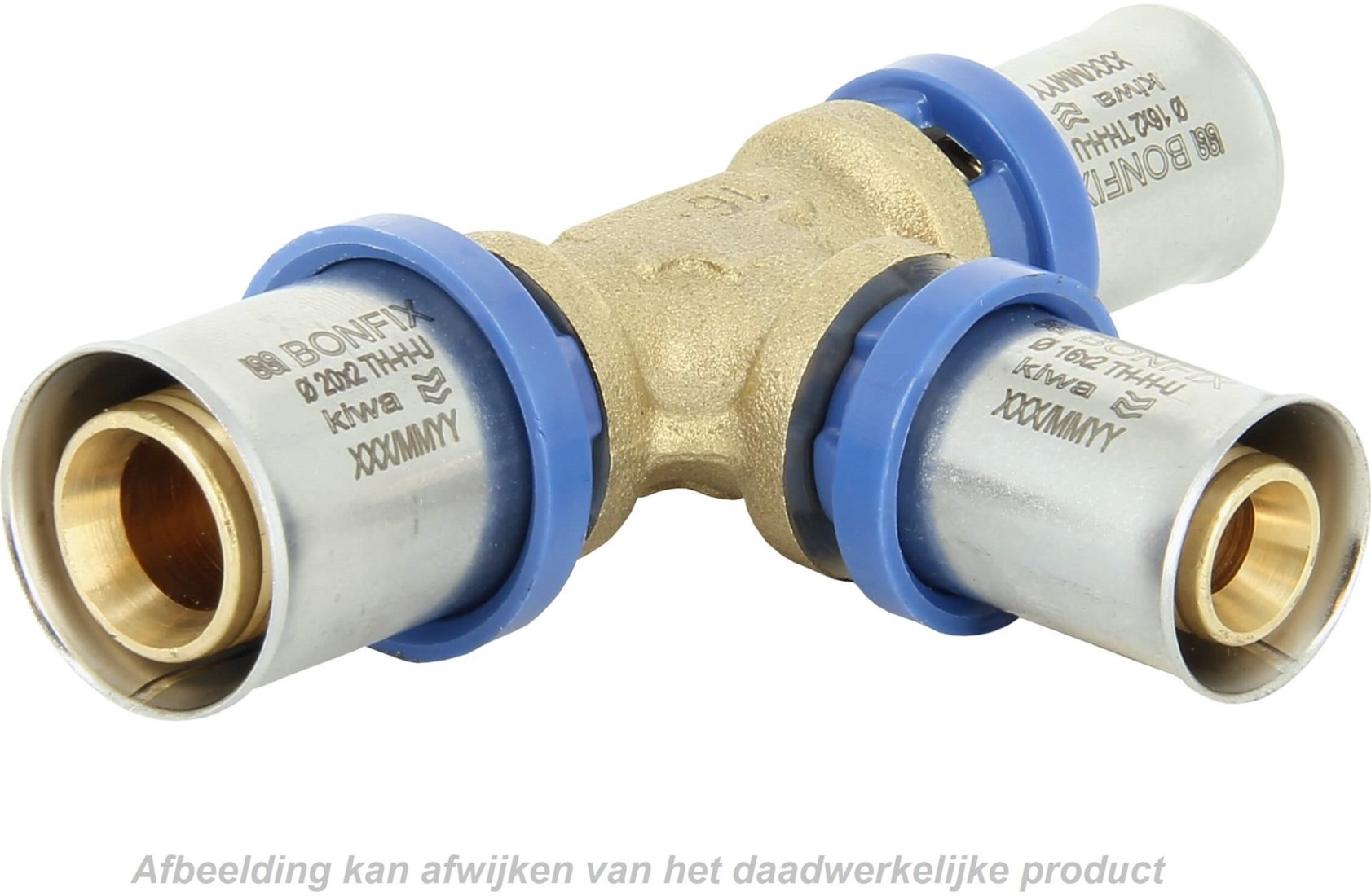 Bonfix Alu-pers T-stuk verlopend 20x20x16mm Buurs