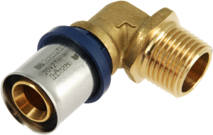 Bonfix Alu-pers messing knie buitendraad 1/2 x 16mm Buurs